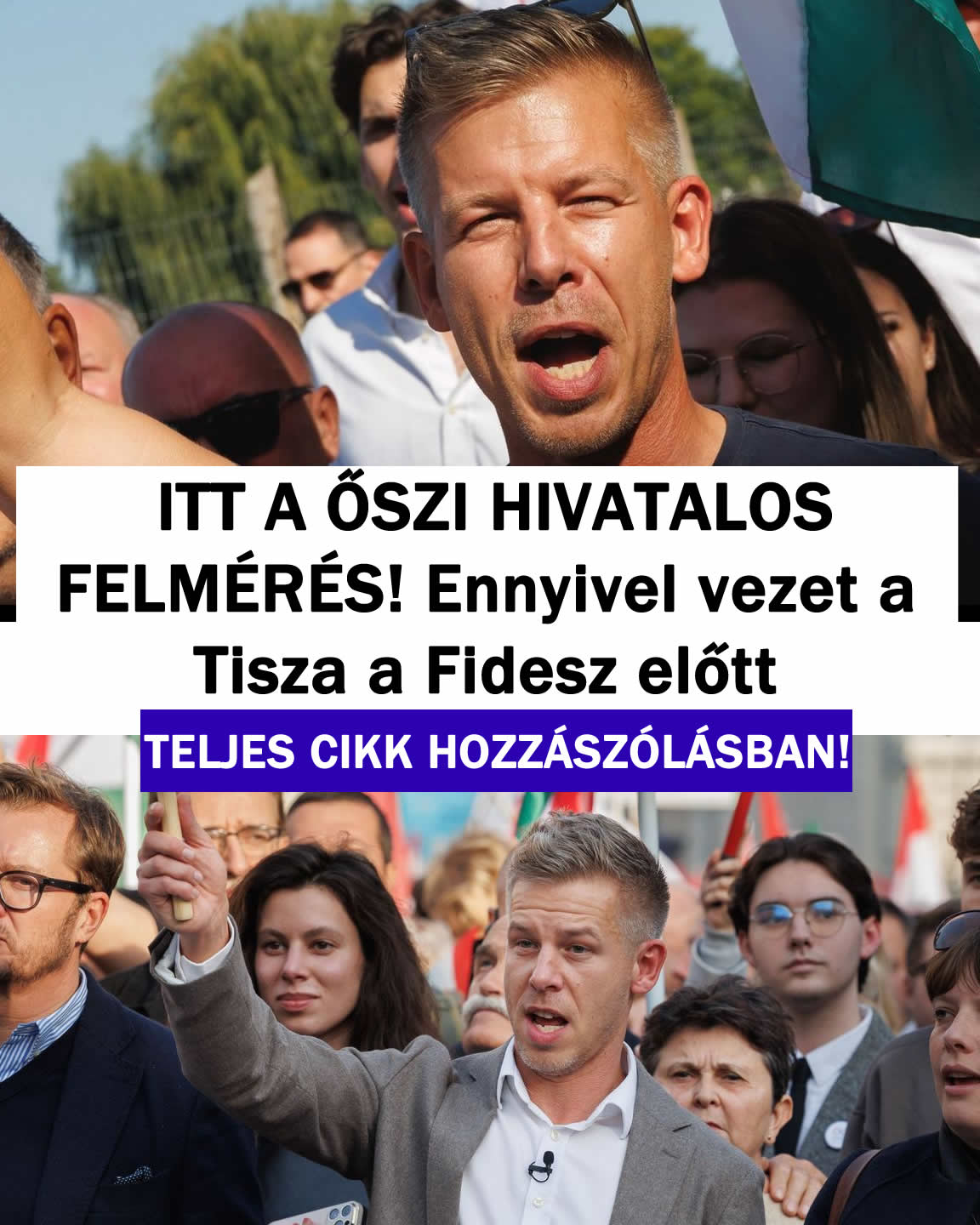 BREAKING!! ITT AZ ŐSZI HIVATALOS FELMÉRÉS! Ennyivel vezet a Tisza a ...
